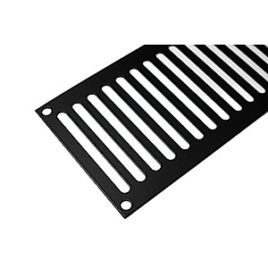 AMS Fireplace | Fire Pit Enclosure Vent | 321 High Gauge Stainless Steel | Commercial Grade | Safe Ventilation | Strong, Durable, Easy Install (9x4 Inch - Set of 2, Black)