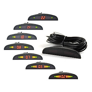 4 Parking Car Parking Sensor Kit LED Display View Reverse Backup Radar System Backup Sensor Reversing Sensors Universal Auto Radar Detector Sensors Radar Buzzer Beep-Beep Alarm Indicator