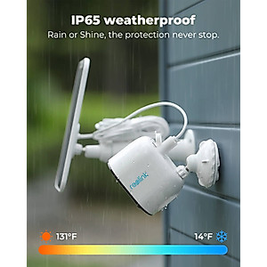 REOLINK Security Camera Wireless Outdoor, 2K 4MP Night Vision with Spotlight, 2.4/5Ghz Dual-Band WiFi, Wire-Free Battery Solar Powered, Human/Vehicle Smart Detection, Argus 3 Pro with Solar Panel