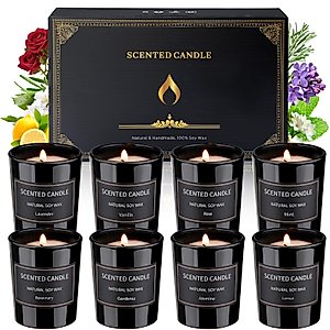 8 Pack Scented Candles for Home, Scented Candles Gifts Set for Men, Smoke-Free Strong Fragrance Long Lasting, Aromatherapy Candles Gifts for Women, Christmas Valentine Birthday Men Gifts
