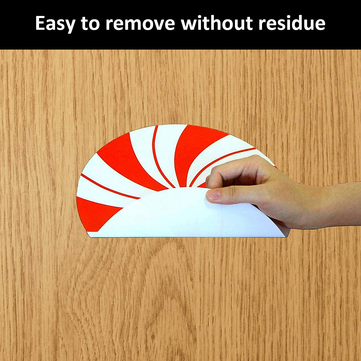 24 PCS Peppermint Floor Decals Stickers-3 Sizes Self-Adhesive Design Christmas Candy Stickers,Floor Window Clings for Christmas Valentine's Day Candy Party Decorations