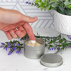 Cornucopia Brands 4-Ounce Metal Tins/Candle Tins (24-Pack); Round Containers w/Slip-On Lids for Party Favors, Candle Making, Spices, Gifts