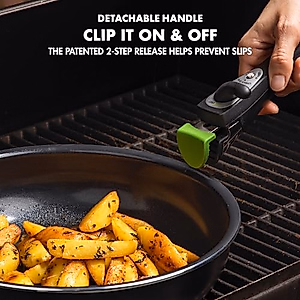 GreenPan Clip Series 10" Frying Pan Skillet with Detachable Handle, Aluminum, Healthy Ceramic Nonstick Coating, Induction, Dishwasher Safe, PFAS-Free, Black