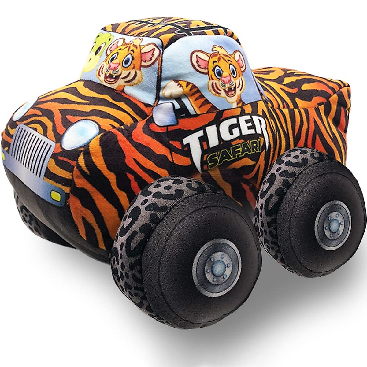 ArtCreativity Safari Plush Monster Truck, 8 Inch Big Monster Truck Stuffed Toy, Cool Animal-Themed Design, Soft Car Toys for Toddlers Car Stuffed Animal, Car Plush for Boys and Girls, Great Gift Idea