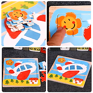 Puzzles for Kids for Ages 3-5, 16 Piece Wooden Jigsaw Puzzles for Toddler Children Learning Educational Toddler Puzzle Toys for Boys and Girls, 6 Pack Preschool Children Puzzles Set