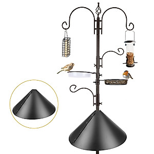 ERYTLLY Bird Feeders Bird Feeding Station Kit Bird Feeding Pole Wild Bird Feeder Hanging Kit with Squirrel Guard Baffle Suet Cage Tube Bird Feeder Planter Hanger Multi Feeder for Attracting Wild Birds