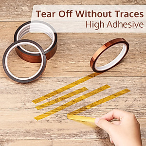 OFFNOVA 5 Rolls Heat Resistant Tape 0.4 inch x 108 ft High Temperature No Residue Heat Transfer Tape Up to 300¡æ(572¨H) for Tumbler Sublimation Print and Heat Transfer Vinyl