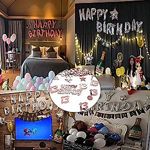 YouU Happy Birthday Party Table Confetti - Twinkle Stars Foil Metallic Sequins Confetti and Special Events Table Scatters Decorations Confetti Decorations about 700pcs（Rose gold） (80 years old)