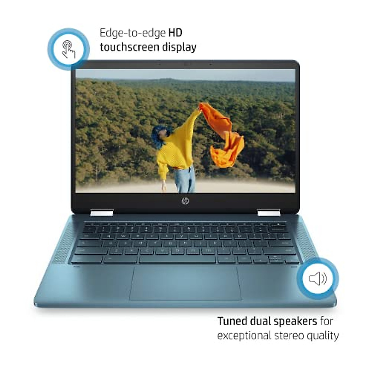HP Newest X360 2-in-1 Convertible Laptop Computer, 14" HD Touchscreen Chromebook, Quad Core Intel Celeron N4120, 4GB RAM 64GB eMMC Storage, BT 5, Webcam, 13 Hours Battery Life, Chrome OS, w/Battery