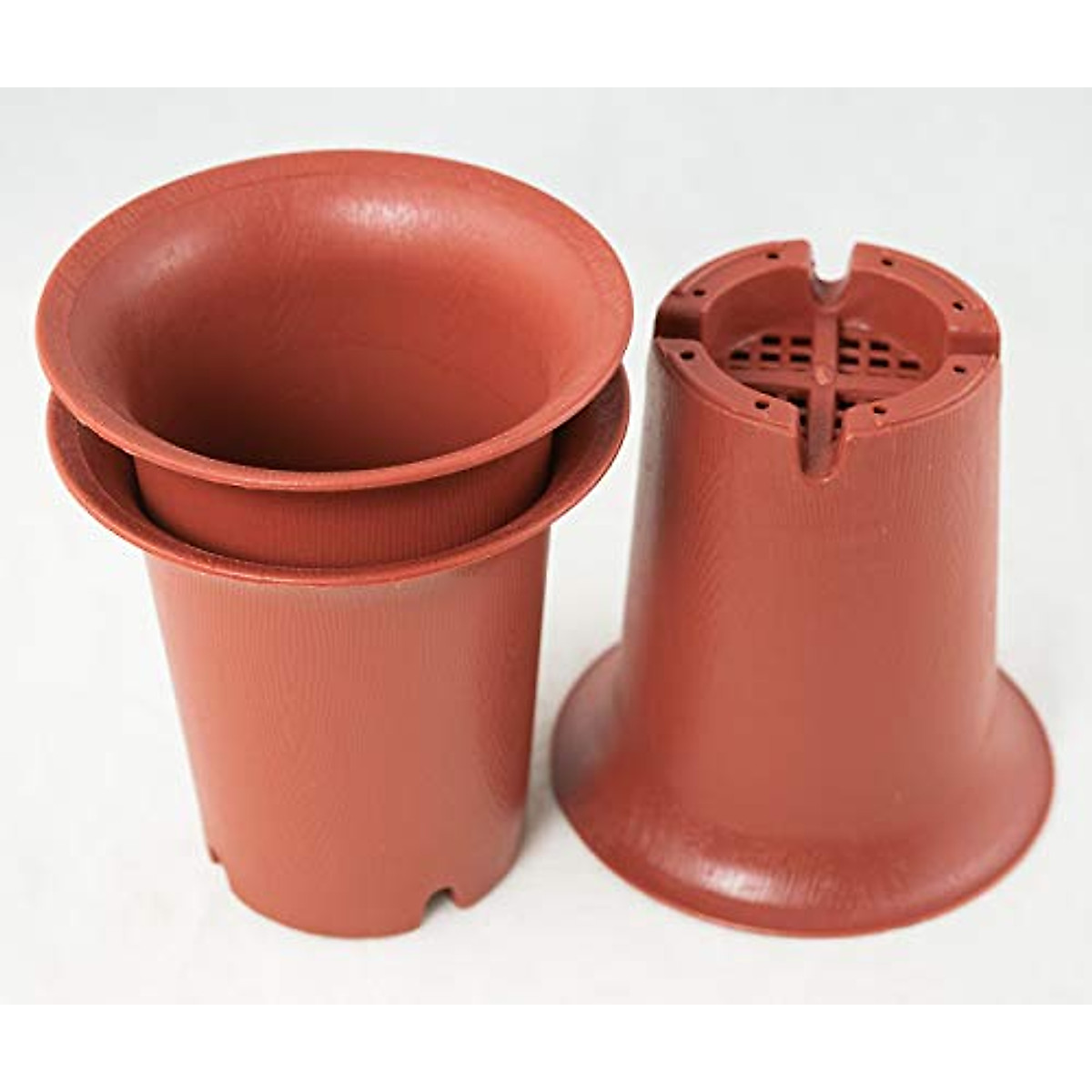 3 Round Cascade Plastic Bonsai, Succulent & Orchid Planter 4.25"x 4.25"x 4.5"