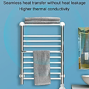 Intelligent Carbon Fiber Timing Constant Temperature and Temperature Regulation 304 Stainless Steel Heating and Drying Electric Heating Towel Rack,Silver
