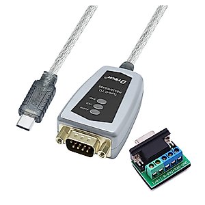 DTECH FTDI USB to RS485 Cable RS422 USB C to Serial Adapter with Breakout Board LED Indicators RS-485 RS-422 Cable Converter Supports Windows 11 10 8 7 XP Mac (3 Feet)