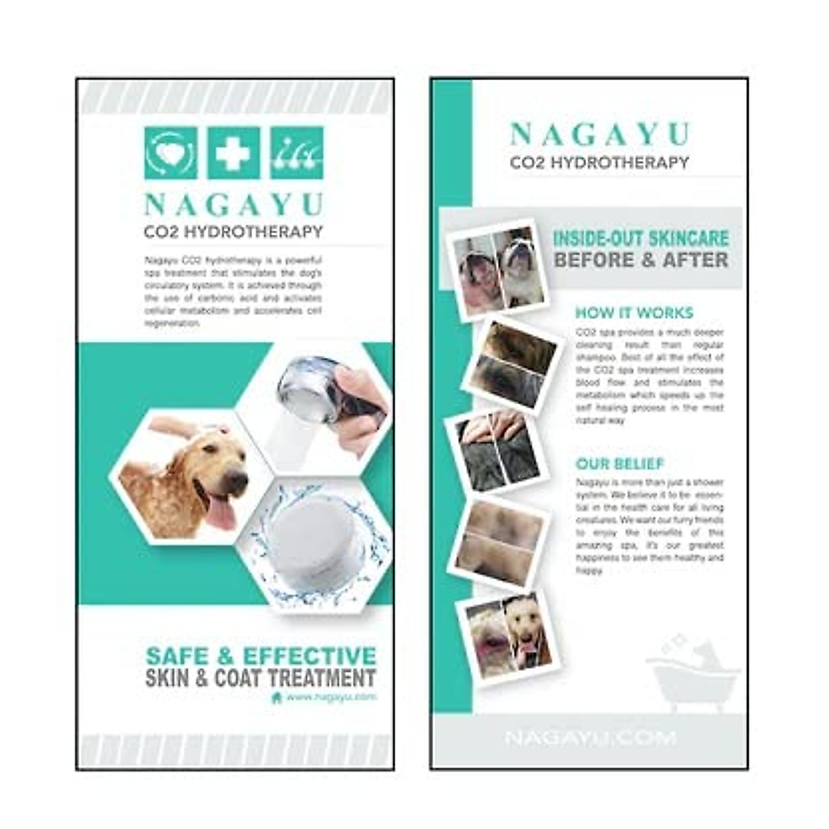 Nagayu C02 pet Skin Therapy Starter kit Includes 10 Tablets, Hose, Professional Shower Head, and Adaptor. Great for Pets with Itchy Skin, Allergies, Oily Coat and Skin (Original Tablets)
