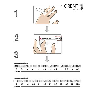 ORENTINI 18K White Gold Plated Cubic Zirconia 4x4MM Square Princess Cut Eternity Ring Band for Women Men