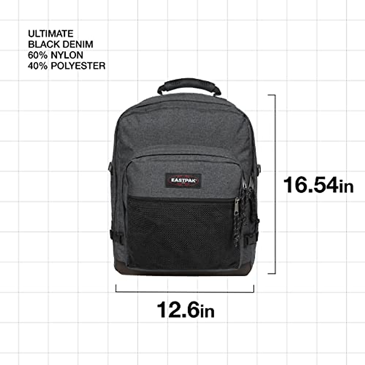 Eastpak Ultimate Backpack - Bag for Laptop, Travel, Work, or Bookbag - Dark Grey