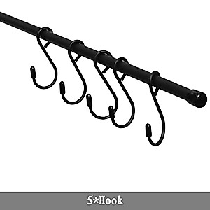 Towel Rack Holder&Organizer, Wall Mounted Metal Bathroom Towel Bar with 3 Swivel Arms 5 S-Hooks for Storage of Towels, Washcloths, Hand Towels, Bags, Hats