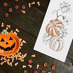 C&F Home Pumpkins Flour Sack Kitchen Towel Decor Decoration 18" x 27" White