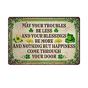 N NAMESISS All Over Printed, Shamrock Metal Sign, Irish Decor, Irish Decoration, St Patrick Day Decorations, Patrick Day Decor, 12x8 Inches Metal Sign, Door Sign, Welcome Sign