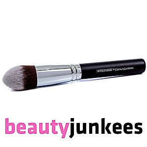 Under Eye Concealer Brush - Beauty Junkees Tapered Kabuki Brush with Soft Synthetic Bristles for Concealing, Blending, Setting, Buffing with Powder, Liquid, Cream Cosmetics, Vegan Makeup Brushes
