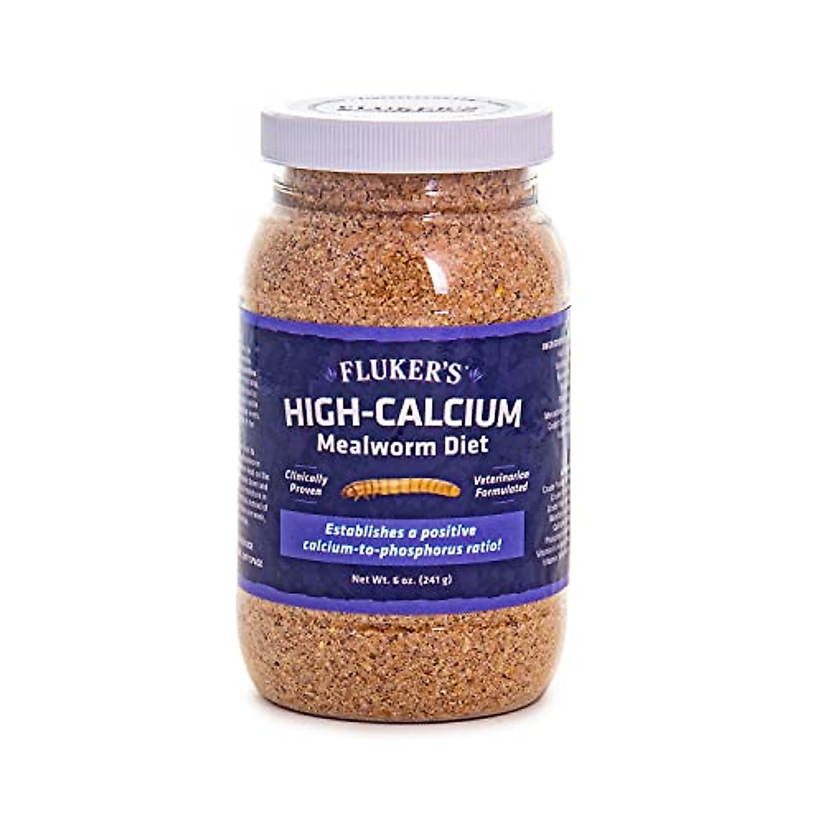 Fluker's High Calcium Mealworm Diet - Can Be Used as a Gut-Loading Food or Bedding, 6oz