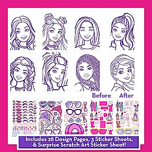 Horizon Group USA Barbie Makeup Artist Magazine, Create Your Own Hair & Makeup Looks Using 130+ Stencils, 180+ Stickers, Crayons, Pretend Makeup & More