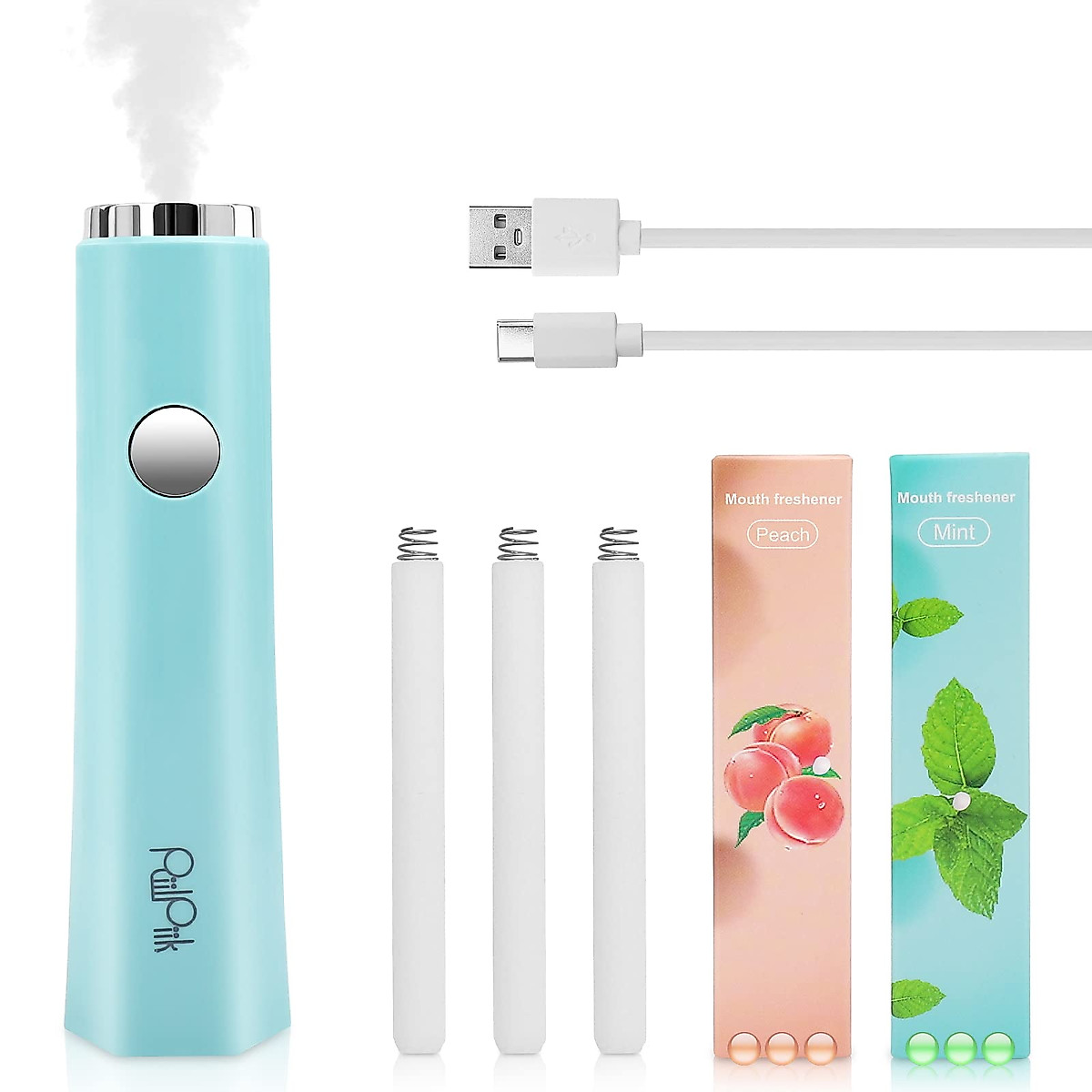 RIILPIIK Electronic Breath Freshener Spray New Generation Nano-Level Atomization Mouth Mist Spray FDA Safe Rechargeable Portable Easy to Use Naturally Formulated Scent Beads Bad Breath Saver