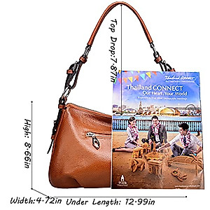 HESHE Genuine Leather Purses for Women Handbags Crossbody Bags Top Handle Tote Shoulder Bag Satchel Purses (Sorrel-NEW)