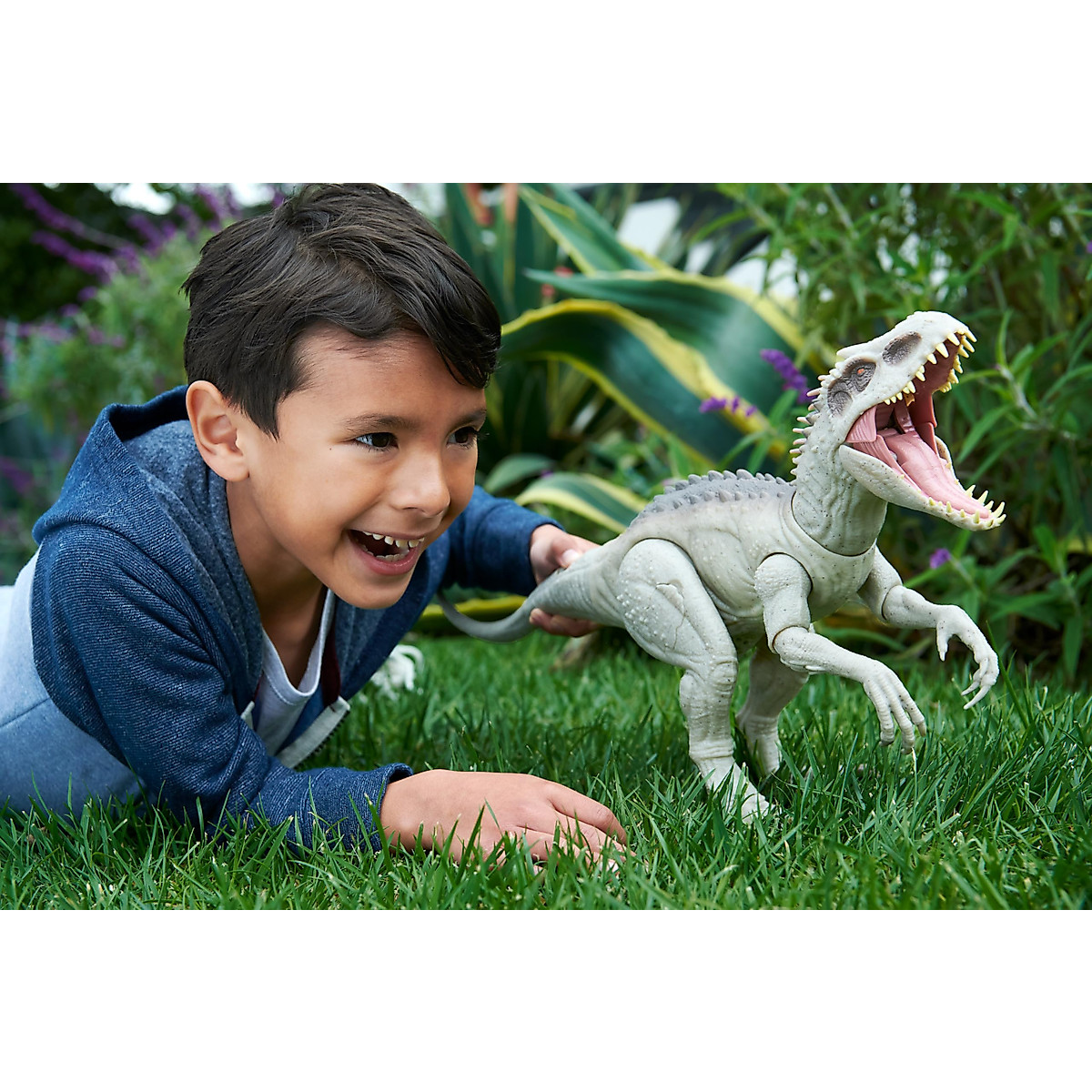 Mattel Jurassic World Indominus Rex Dinosaur Toy with Lights, Sounds & Motion, Camouflage 'n Battle I-Rex, 21 Inches Long with Digital Play