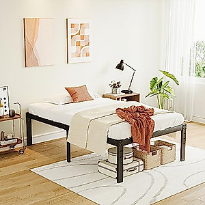 Nordicbed Twin Bed Frame 18 Inch, Heavy Duty Metal Frames with Steel Slats Support, Under Bed Storage, No Box Spring Needed, Noise Free, Easy Assembly, Black