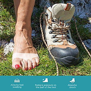 Homergy Metatarsal Pads for Women/Men, 4 Pack, FSA HSA Eligible, Soft Gel Reusable Breathable Sleeve Pads, Ball of Foot Cushions, Forefoot Cushioning Shoe Supports for Pain Relief, Mortons Neuroma