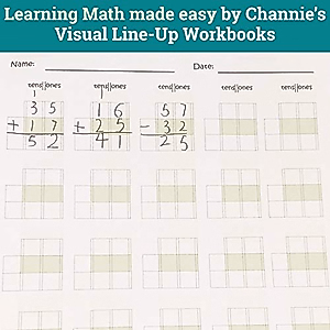 Channie’s Quick and Neat Math LineUp Workbook for 1st-3rd Grade Elementary School Students,Double Digit Math Made Easy, 80 Pages
