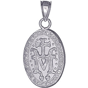 eJewelryPlus Virgin Mary Guadalupe Sterling Silver Medallion Pendant Made