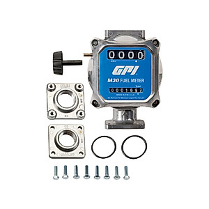 GPI - M30 Modular Mechanical Fuel Meter in litres, 19 to 114 litres/min, 1" NPT Inlet/Outlet (165100-02)