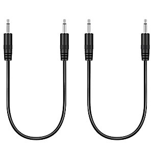 Bolvek 2 Pack 3.5mm 1/8" Male TS Mono Plug to 3.5mm Male Mono Jack Audio Cable