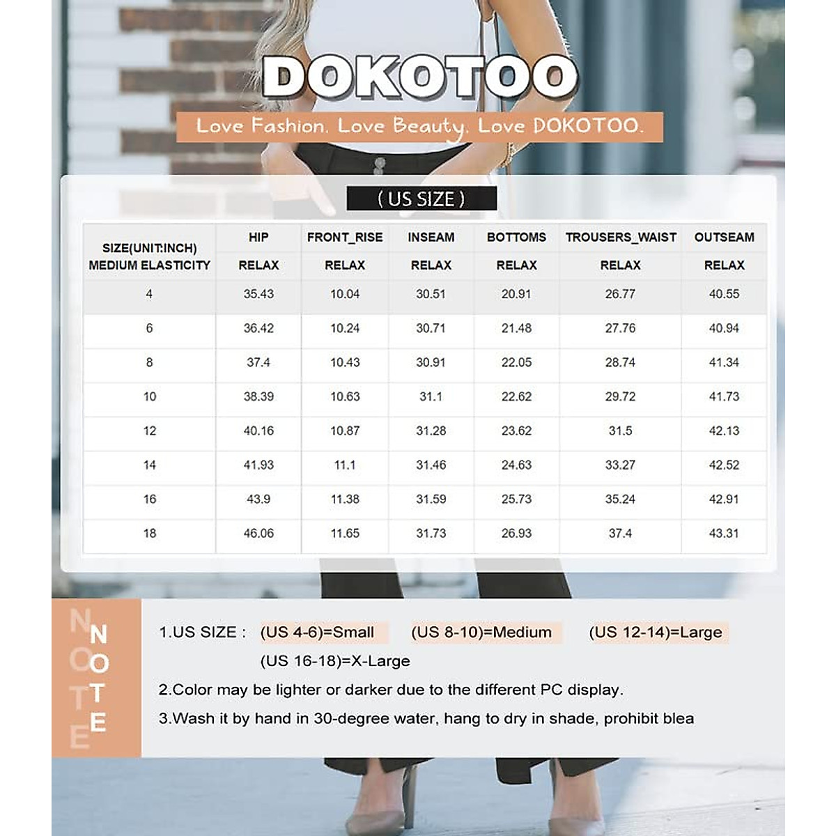 Dokotoo Womens High Waist Bell Bottom Jeans Zipper Fly Flared Denim Pants with Pockets White Size 12