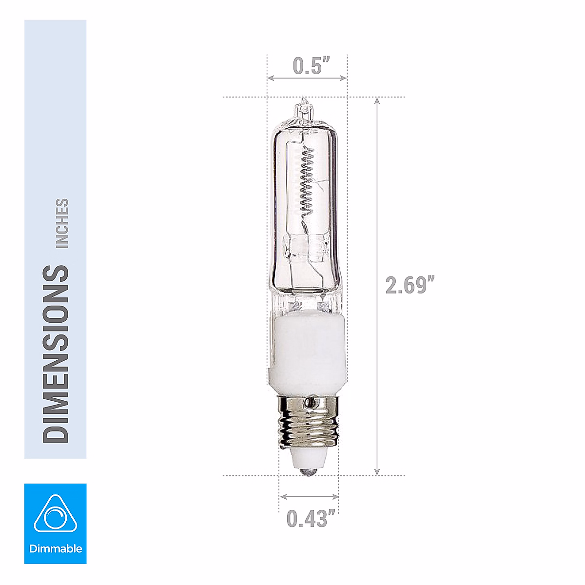 KOR (Pack of 4) Q50CL/MC - 50 Watt JD T4 E11 Mini Candelabra Base 120V Clear Light Bulbs