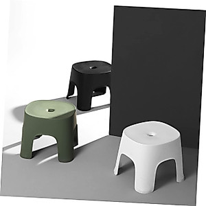 CAXUSD 1Pc Multi Use Plastic Step Stool Low Stool for Shoes Wearing Bathroom and Home Use Small Lightweight White Stool for Adults and Kids