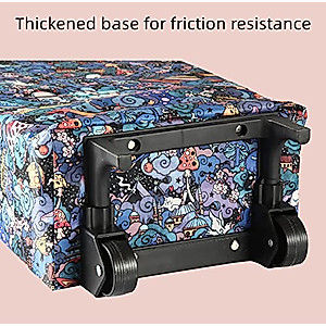 Falytemow Foldable Shopping Bag with Wheels Oxford Trolley Bag for Groceries (Seasoning)