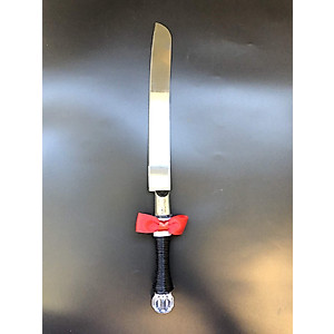 Abbie Home Wedding Anniversary Cake Knife and Server Set - Silk Bow Tie and Red Rose Rhinestone Lace Decoration (Cake Knife&Server Set)