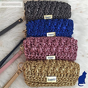 Metallic T-Shirt Yarn 140 Yards Knitting Yarn Fabric Crochet Cloth Shiny Tshirt Yarn for Crocheting Beginners DIY Hand Craft Bag Blanket Cushion Projects (Blue)