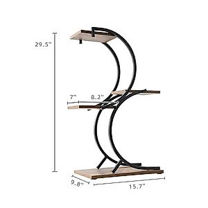 CHPHI Plant Stand Indoor 4-Tier wrought iron Green Plant Stand Use Office Home Décor, Wood(S style)