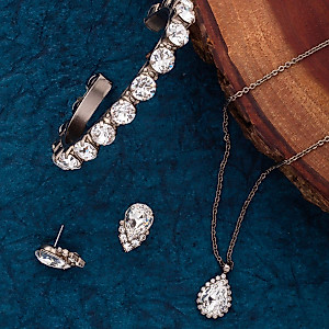 Sorrelli Riveting Romance Cuff Bracelet, Antique Silver-Tone Finish, Crystal