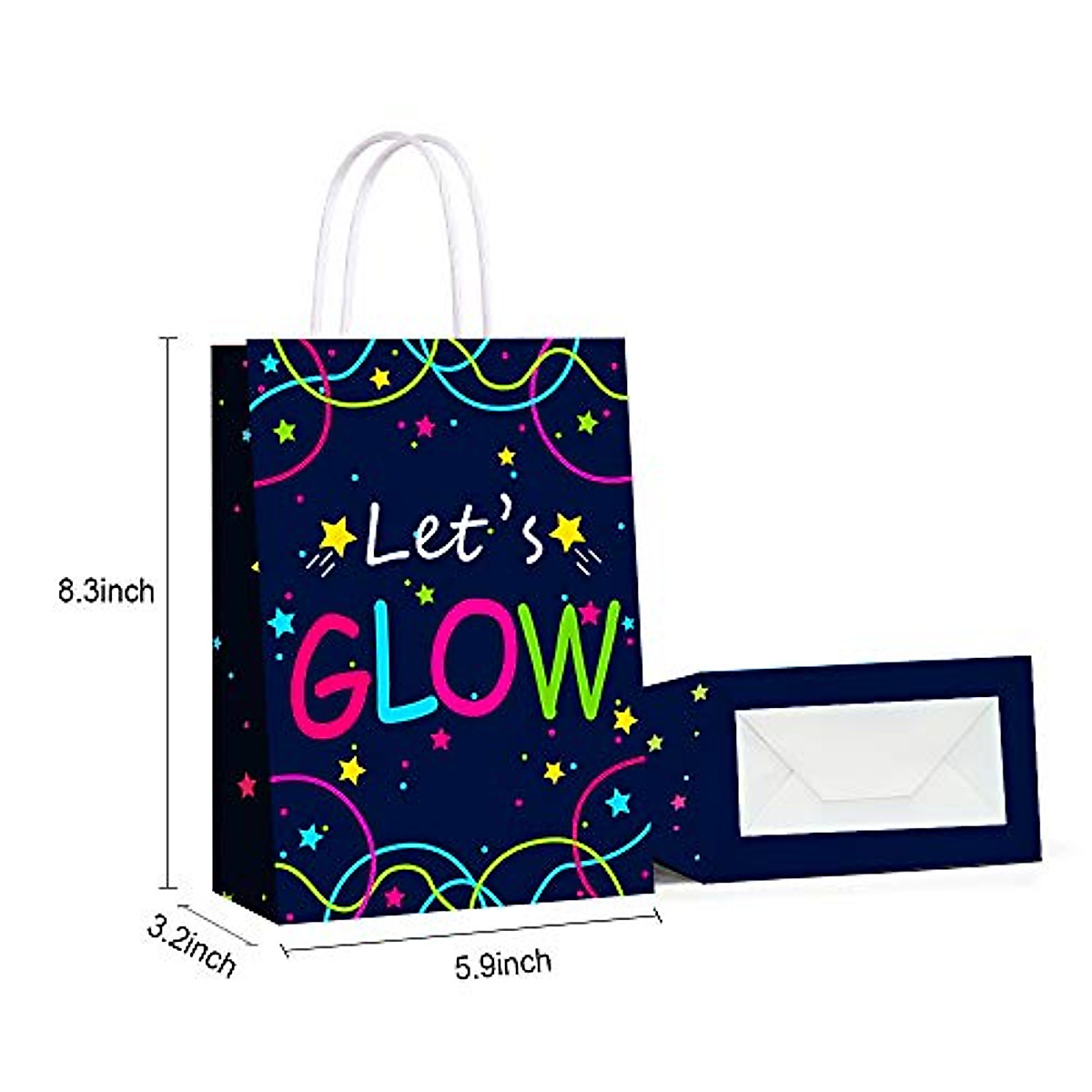 Glow in the Dark Gift Bags, Creative Unique Party Favor Bags Treat Bags for Birthday Party Supplies(12pcs)
