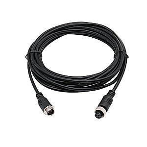 Yeung Qee Car Video Extension Cable 4Pin Aviation Video Extension Cable and Power Cord Shield AV Extension Cable Truck Trailer Camper Bus Motorhome Vehicle Backup Monitor System(15ft/5m)