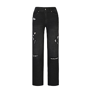 SMIDOW Pallet Sales of Returned Items Women’s Dress Pants Women Stacked Pants Ripped Jeans Boyfriend Jeans Distressed Jeans Baggy Cargo Pants Jeans Straight Leg Pants Black XL