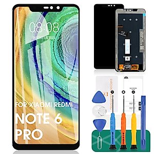 for Xiaomi Redmi Note 6 Pro Screen Replacement for Redmi Note 6 Pro LCD Display Kits for Redmi Note 6 Pro Touch Screen Digitizer Assembly Replacement Black