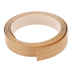 uxcell Edge Banding, 1-1/8 inch x 24.6ft Pre-Glued Wood Veneer Edging Iron-on Flexible Edge Banding for Cabinet Repair Furniture Restoration, Walnut