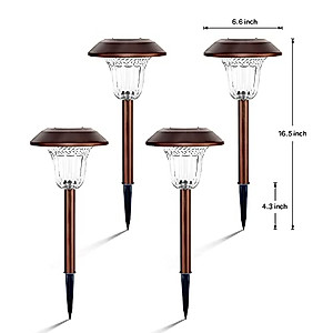 SOLPEX Solar Path Lights, 4 Pack High Lumen Solar Garden Lights, Solar Powered Waterproof Pathway Lights, Automatic Led Warm White Solar Yard Lights for Driveway, Walkway, Landscape, Lawn