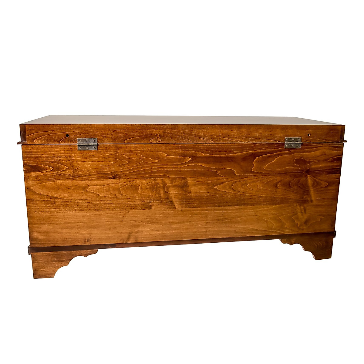 46" Cedar Hope Chest with Waterfall Top – Amish Cedar Chest w/Anti-Slam Hinges – Hope Chest with lock – Blanket Chest - Trunks for Blankets (Rustic Quartersawn Oak Wood, Asbury Stain, 46" Long)