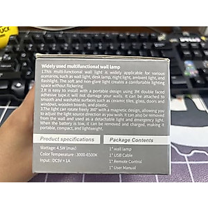 Amouhom LED Wall Sconce with Remote Touch Control Wall Mounted Night Light 5 Brightness Levels &7 Colors with 2500 mAh Battery 360° Rotating Bedside Lamp for Bedroom Living Room (White)